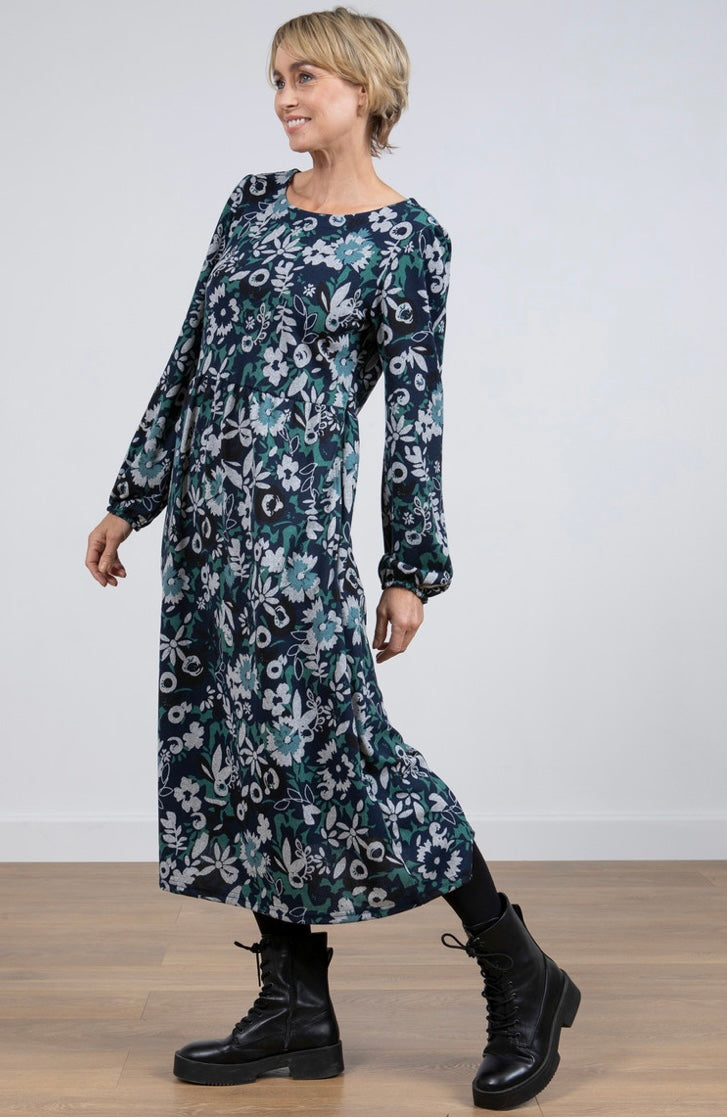 Juniper Dress Navy Clover Print – Wonky Donkey Boutique