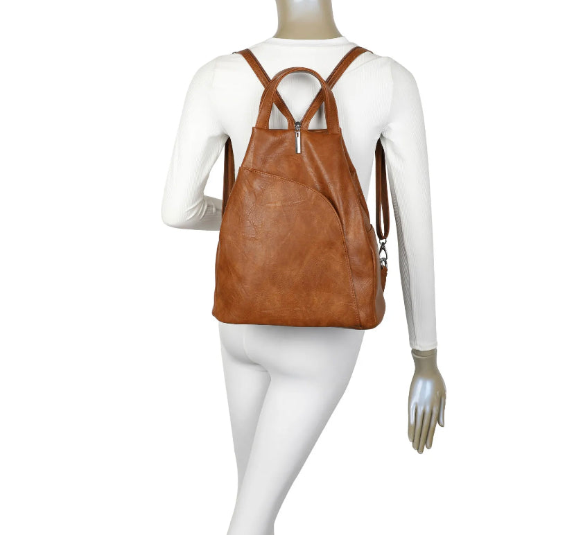 Stylish Ladies Smart Casual Rucksack with Curved Zip Detail – Wonky ...
